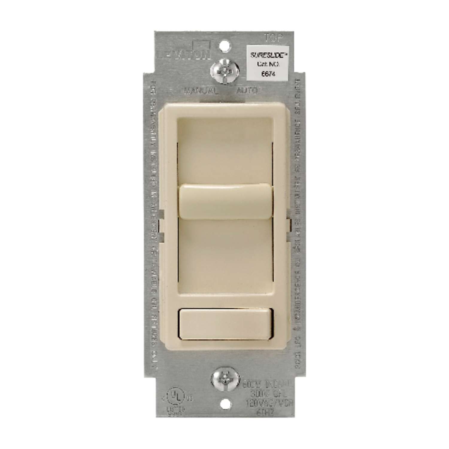 Leviton SureSlide Light Almond 600 W Preset Slide Dimmer Switch 1 pk ...