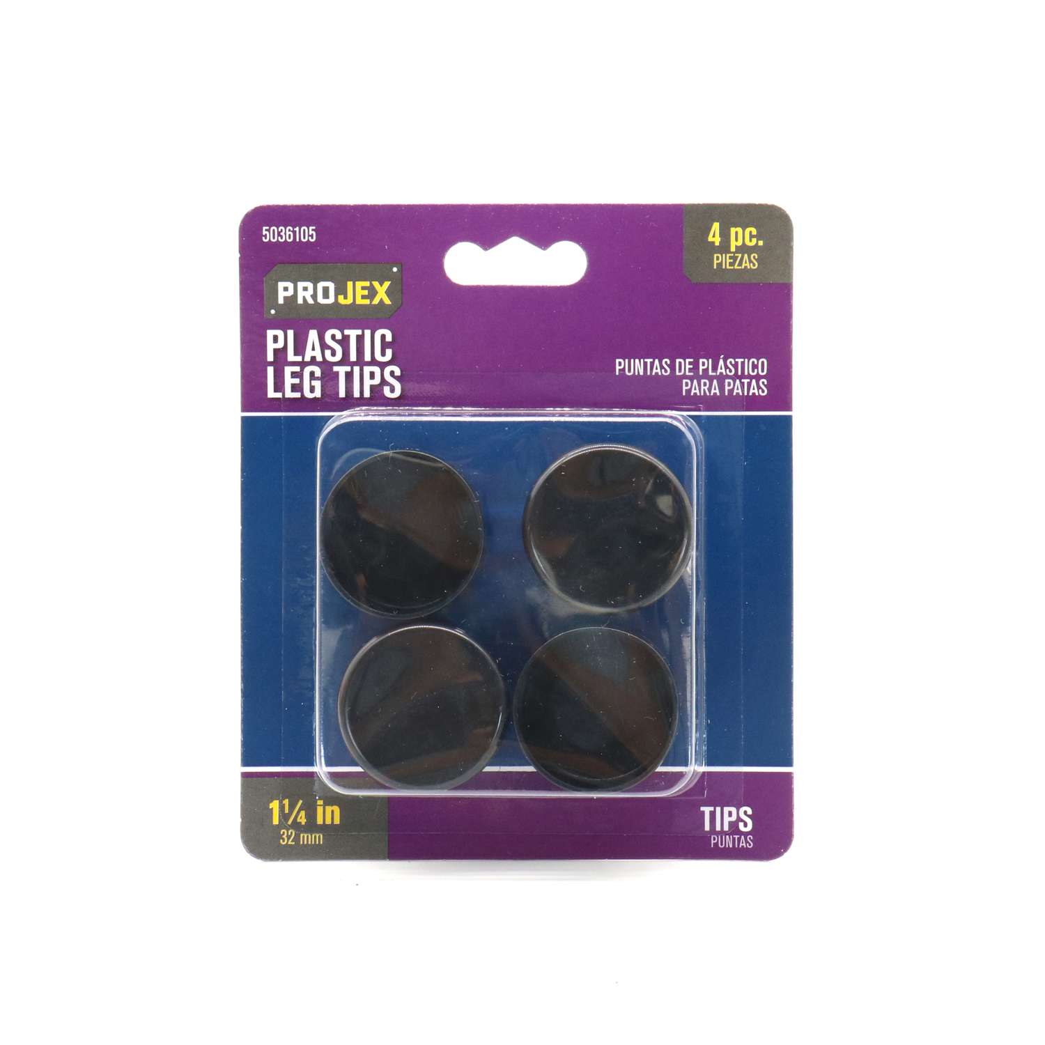 Projex Plastic Leg Tip Black Round 1-1/4 in. W 4 pk - Ace Hardware