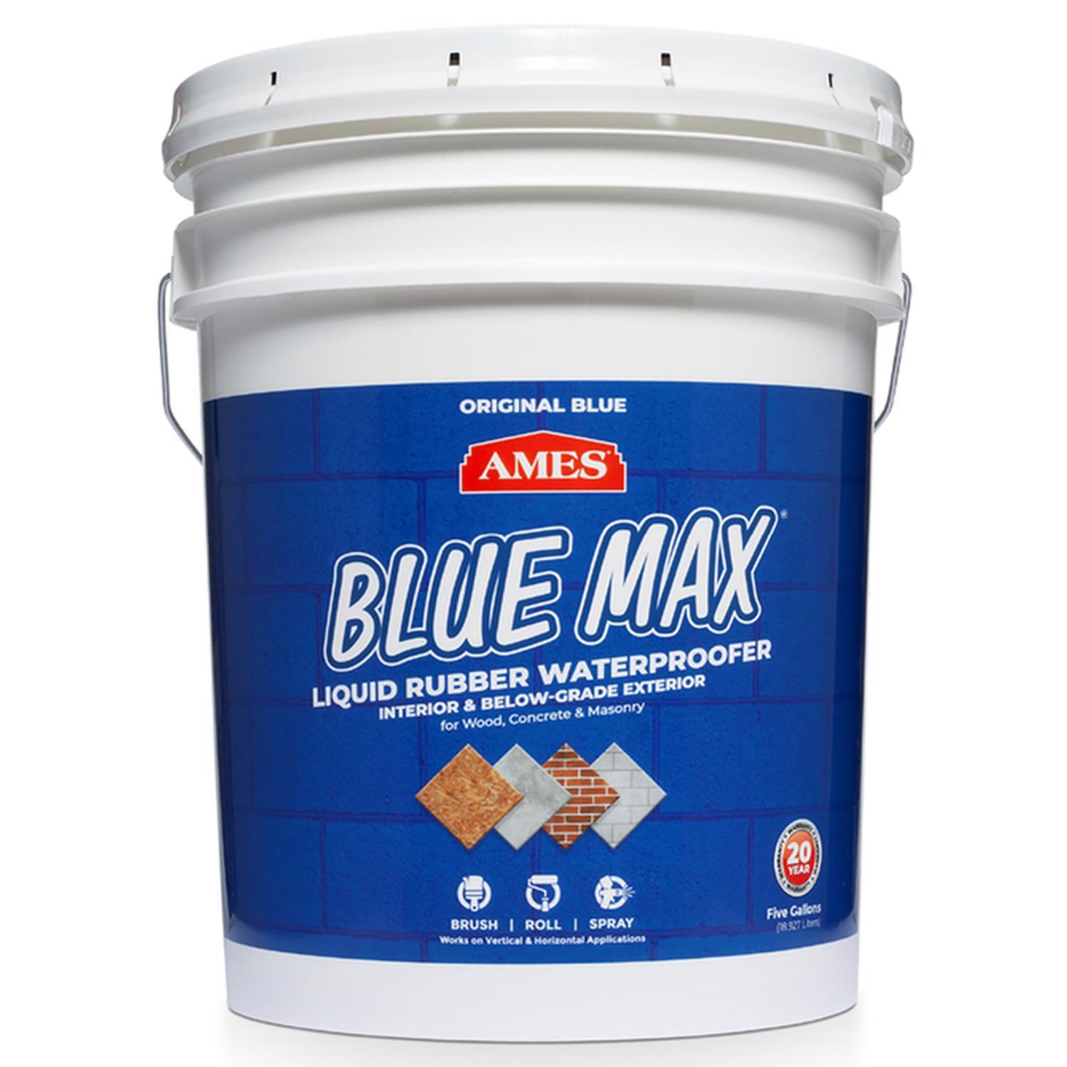 AMES Blue Max Liquid Rubber Blue Waterproof Coating 5 gal Mfr# BMX5RG ...