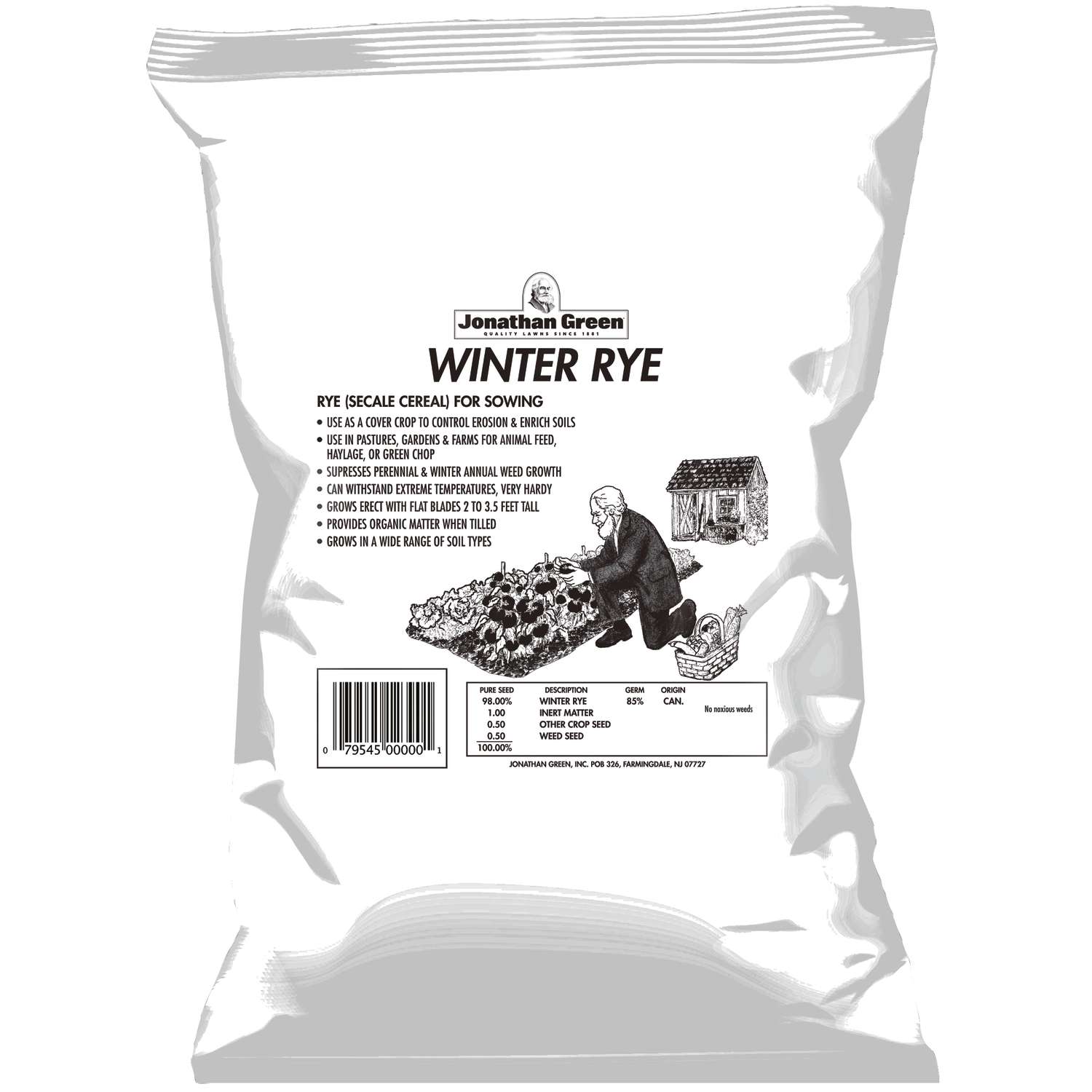 Jonathan Green Winter Rye Annual Ryegrass Full Sun Grass Seed 56 lb ...