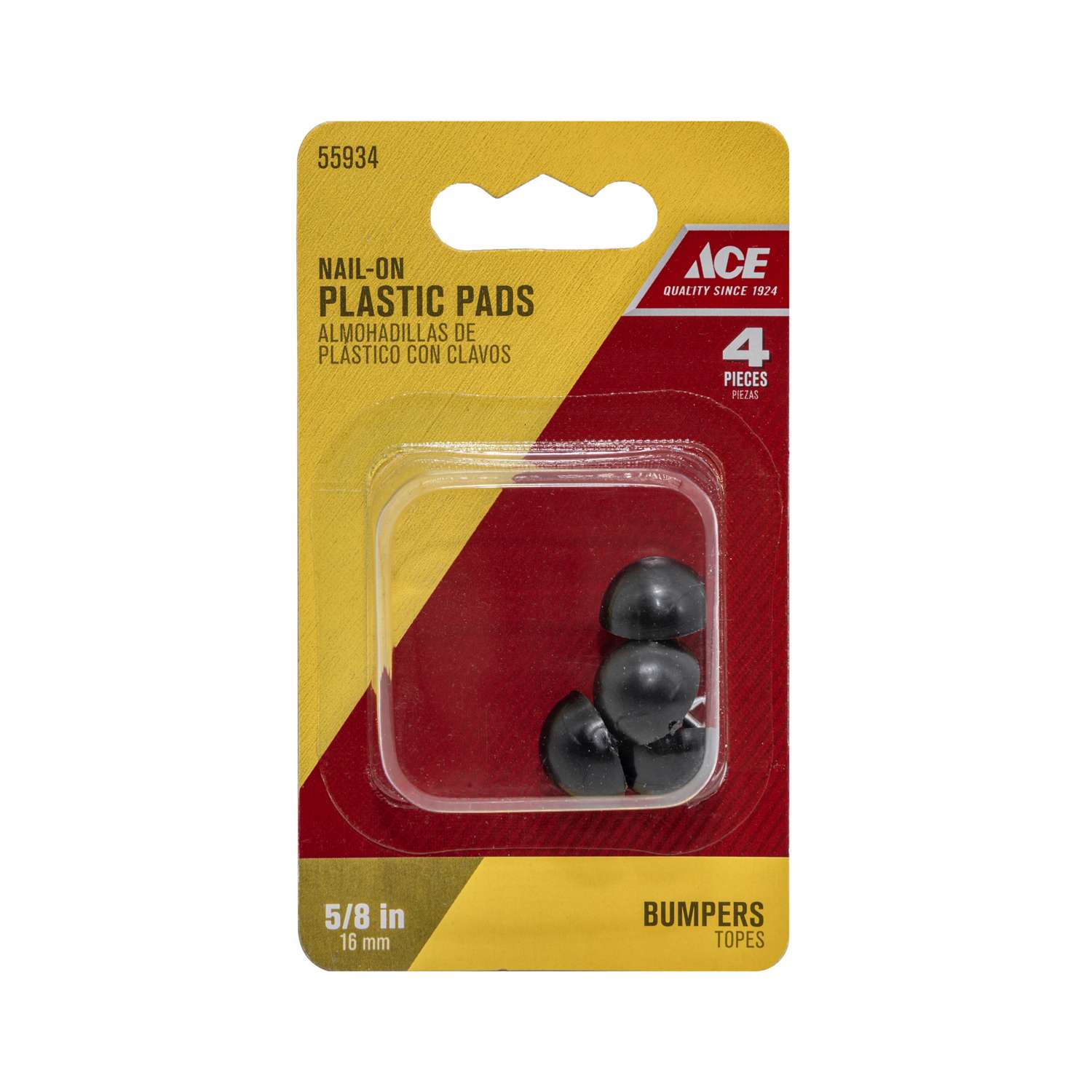 Ace Plastic Tack Bumper Black Round 5/8 in. W 4 pk - Ace Hardware
