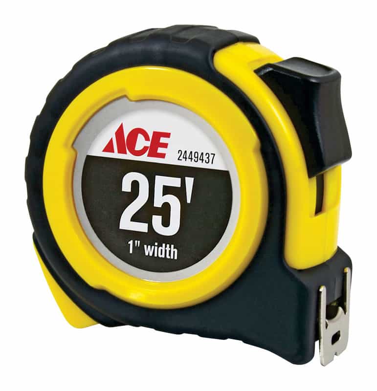 Ace 25 ft. L x 1 in. W Double Sided Tape Measure Yellow 1 pk - Ace Hardware
