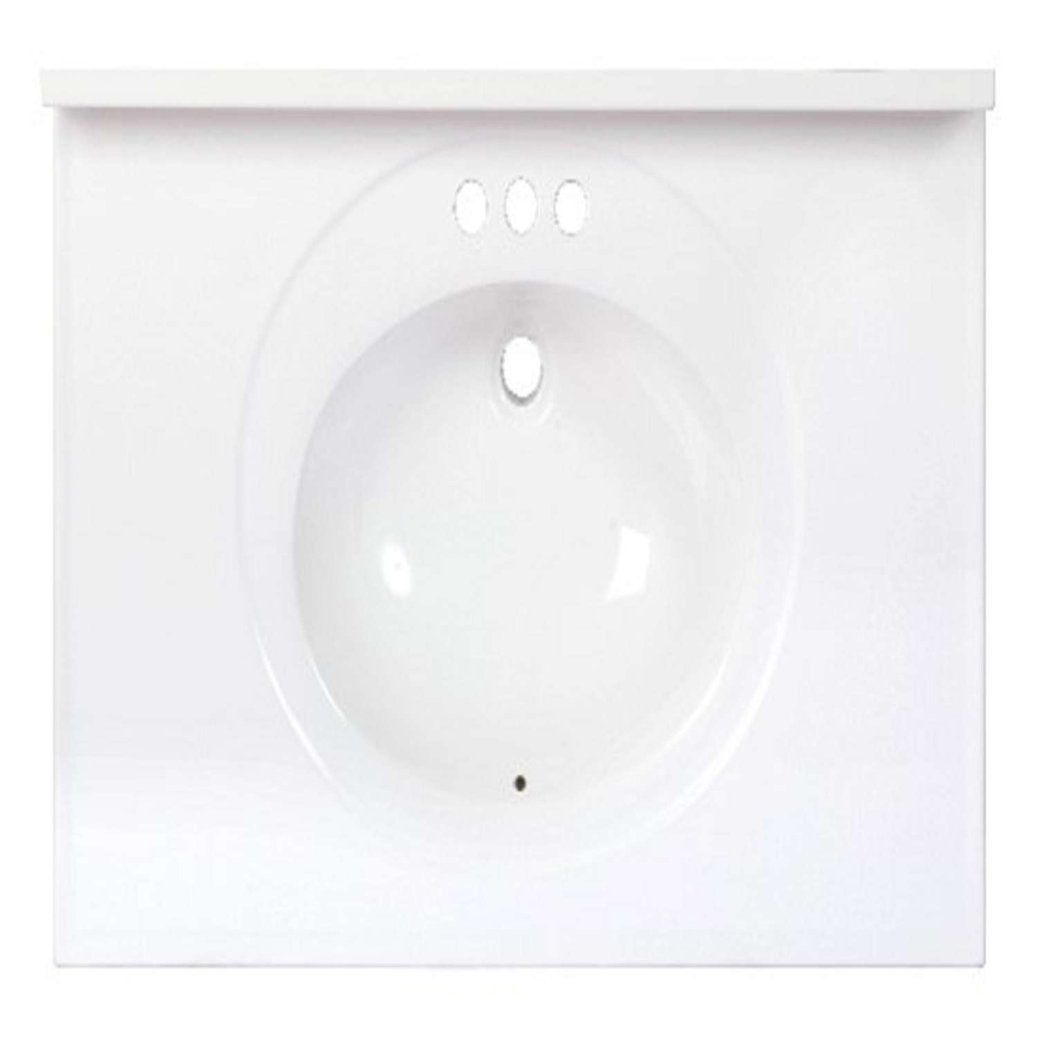 Arstar Standard Cultured Marble Bathroom Sink 37 in. W X 22 in. D White ...