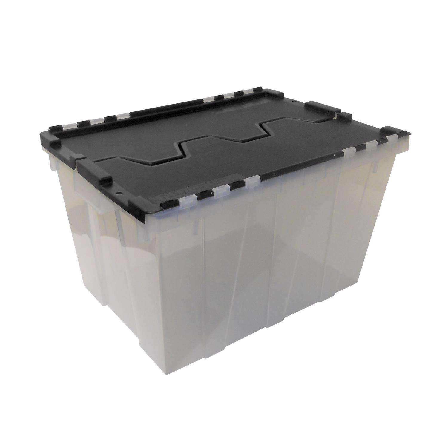 Greenmade Instaview 12 gal Black/Clear Hinged-Lid Tote 12.9 in. H X 15. ...