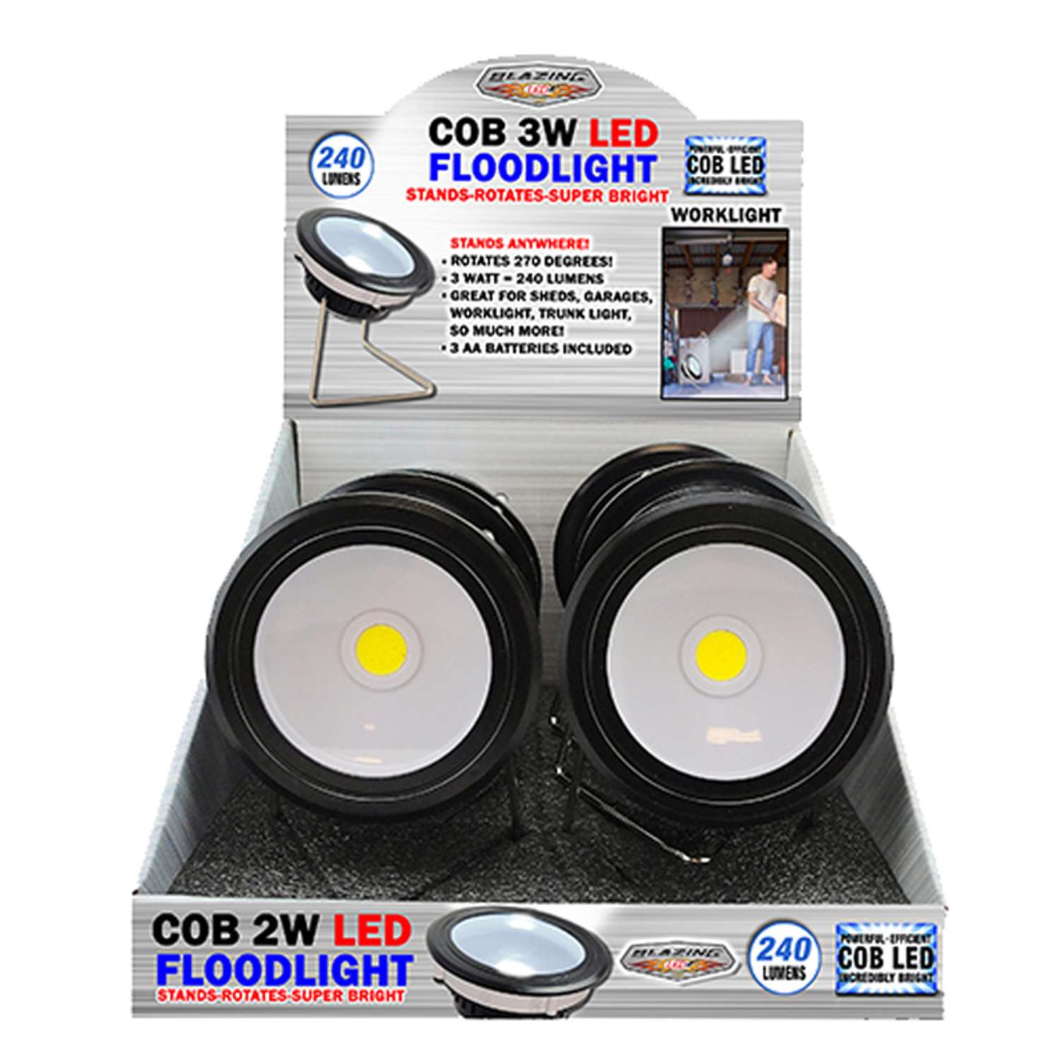Blazing LEDz 240 lm Black/Silver LED Flood Light - Ace Hardware