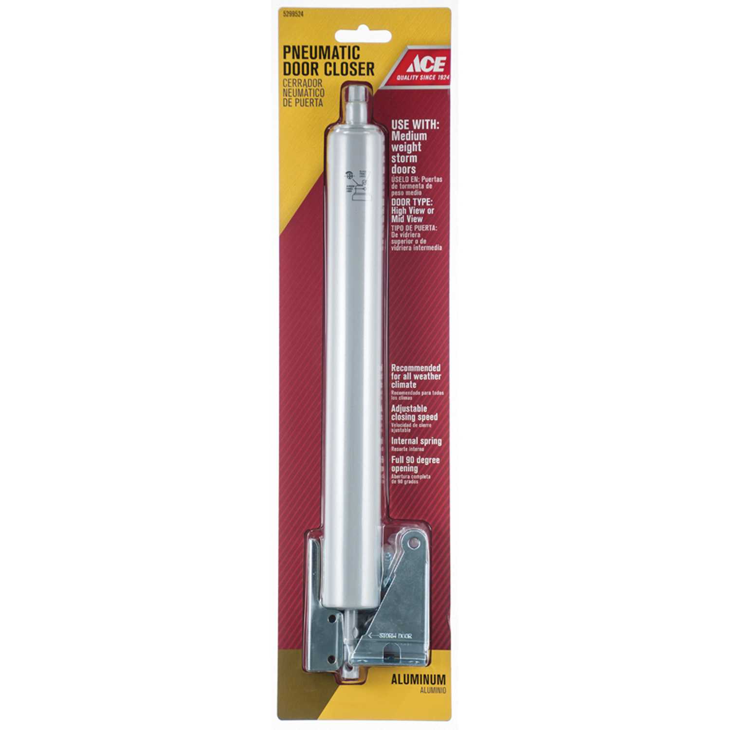 Ace Aluminum Aluminum Pneumatic Screen/Storm Door Closer - Ace Hardware
