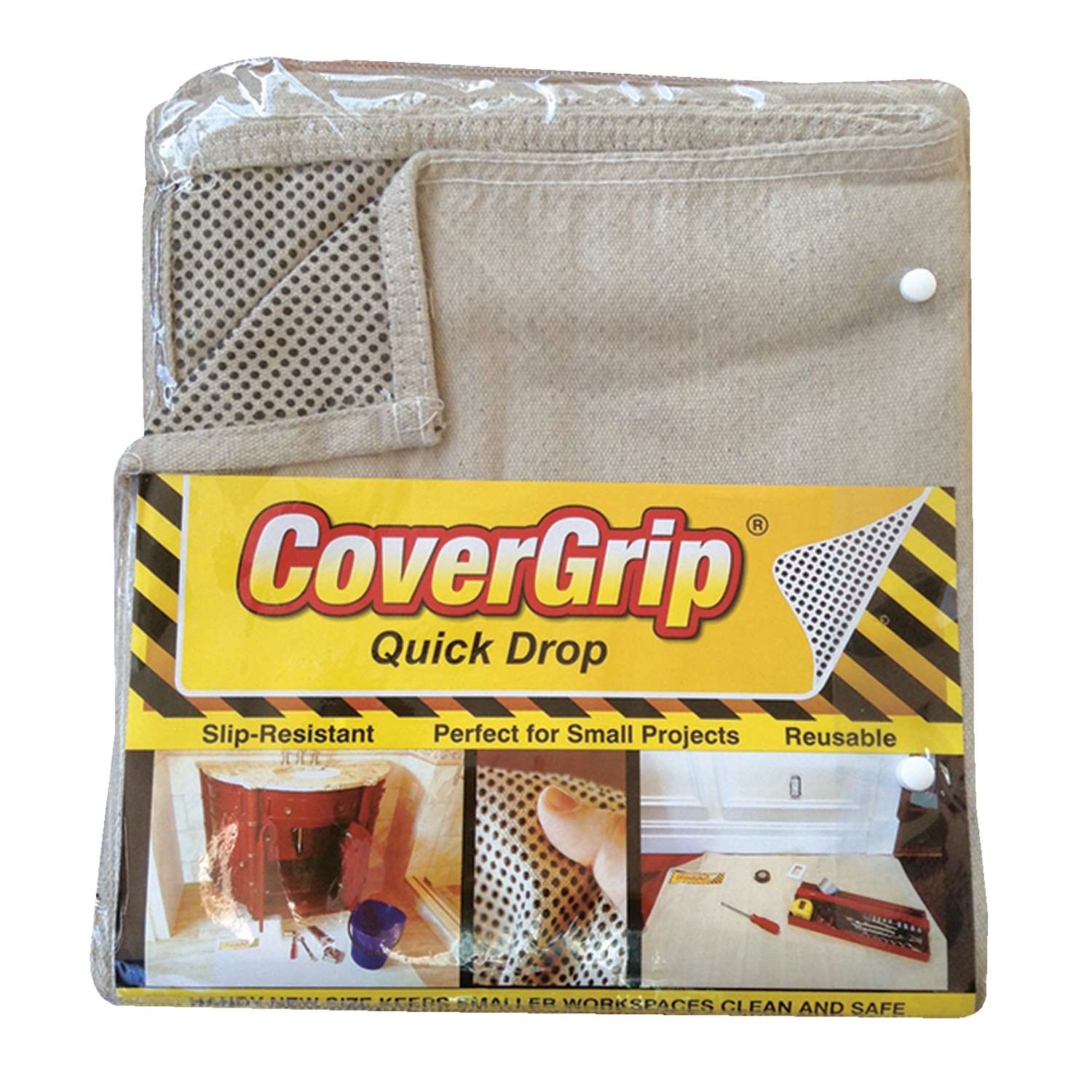 CoverGrip 3.5 ft. W X 4 ft. L X 1 mil 8 oz Safety Canvas Drop Cloth 1 ...