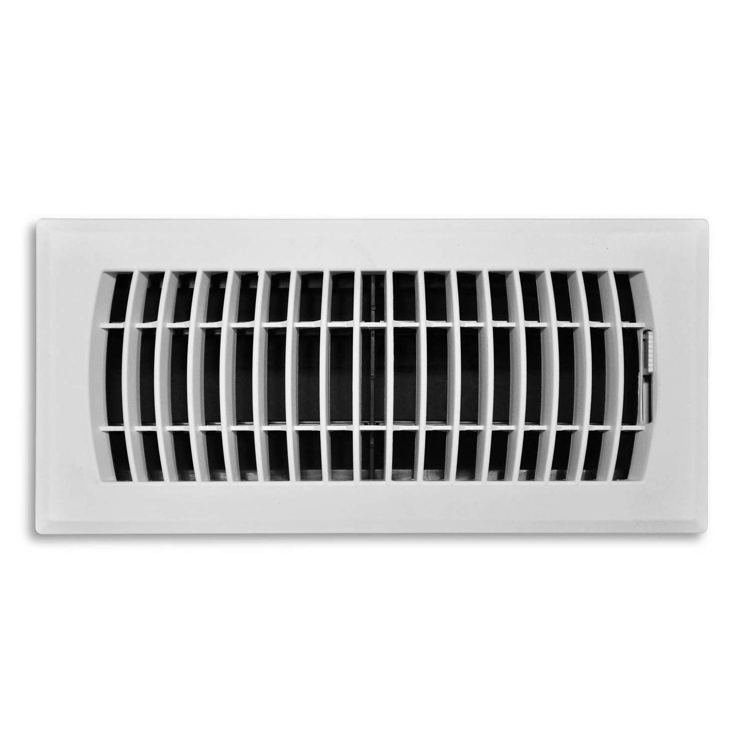 Tru Aire 4 in. H X 10 in. W 1-Way Powder Coat White ABS Plastic Floor ...