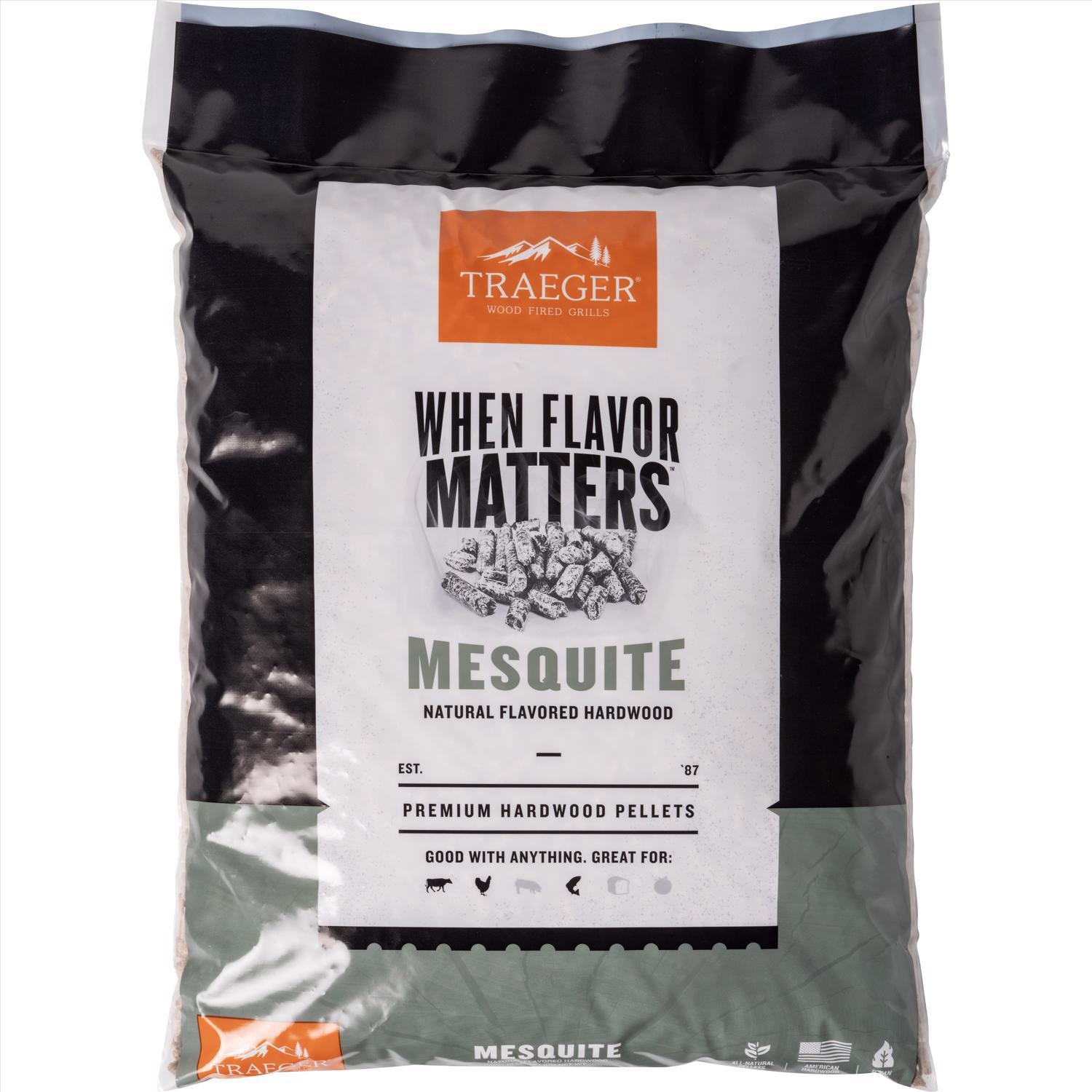 Traeger Premium All Natural Mesquite Hardwood Pellets 20 lb Mfr# PEL305 ...