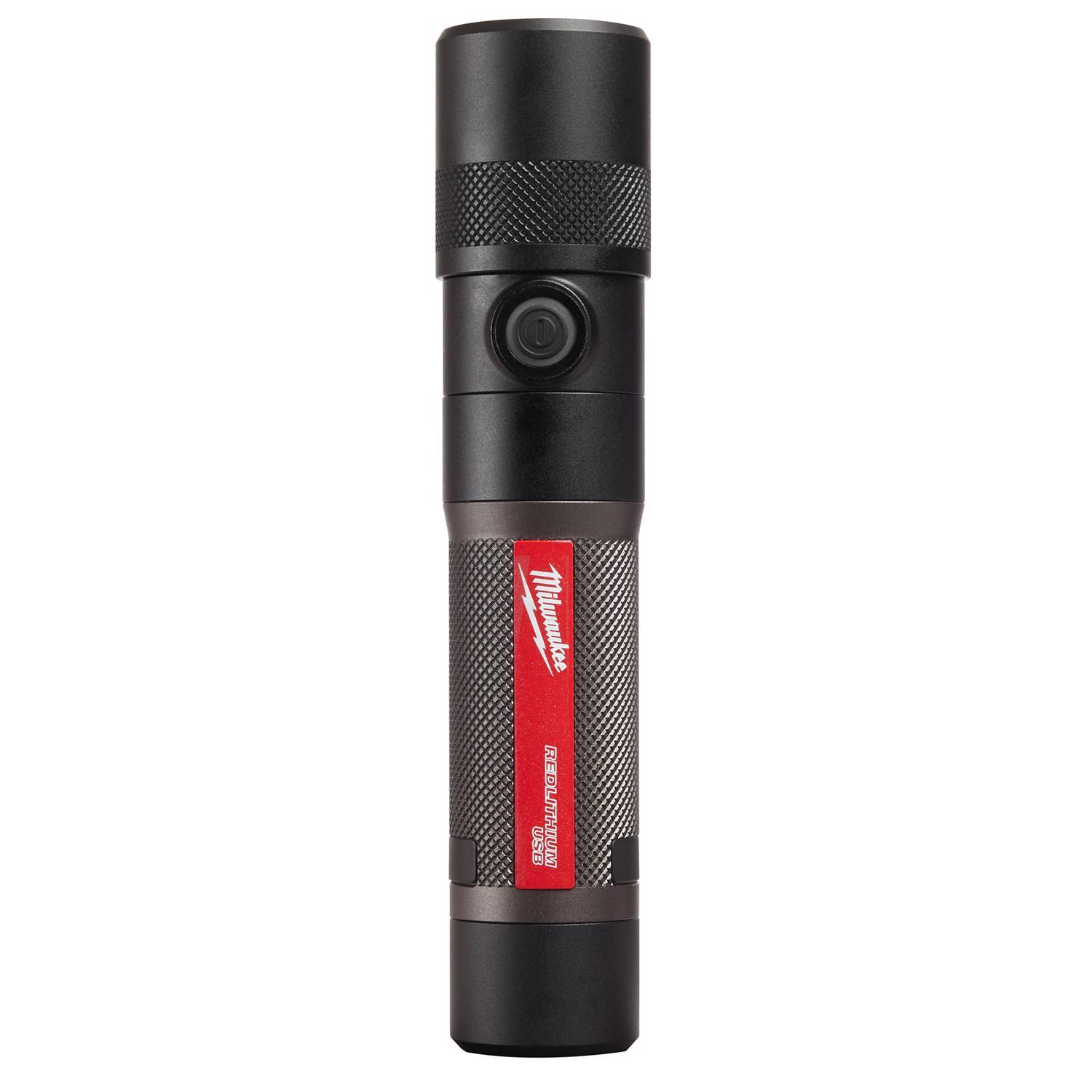 Milwaukee Redlithium 1100 lm Black LED Twist Flashlight - Ace Hardware