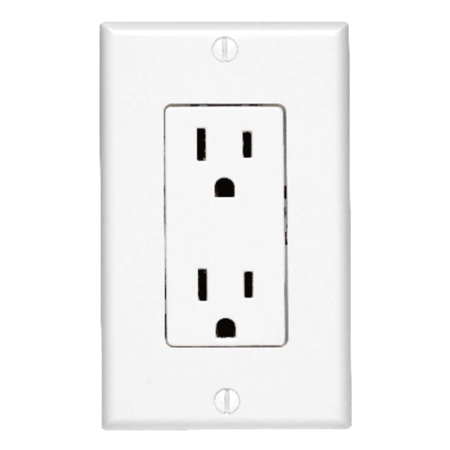 Leviton Decora 15 amps 125 volt White Outlet 5-15R 1 pk - Ace Hardware