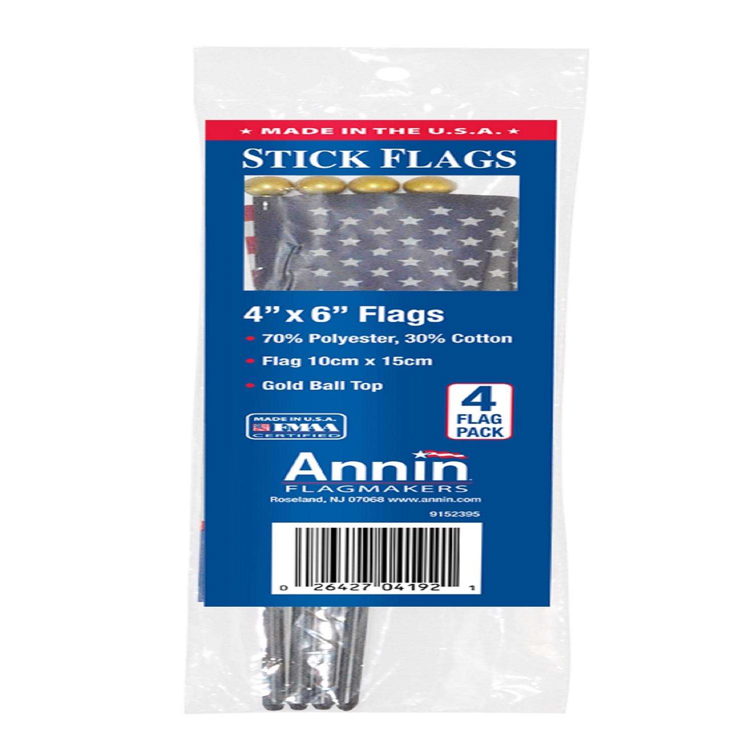 Annin American Flag Stick Flag 4 in. H X 6 in. L - Ace Hardware