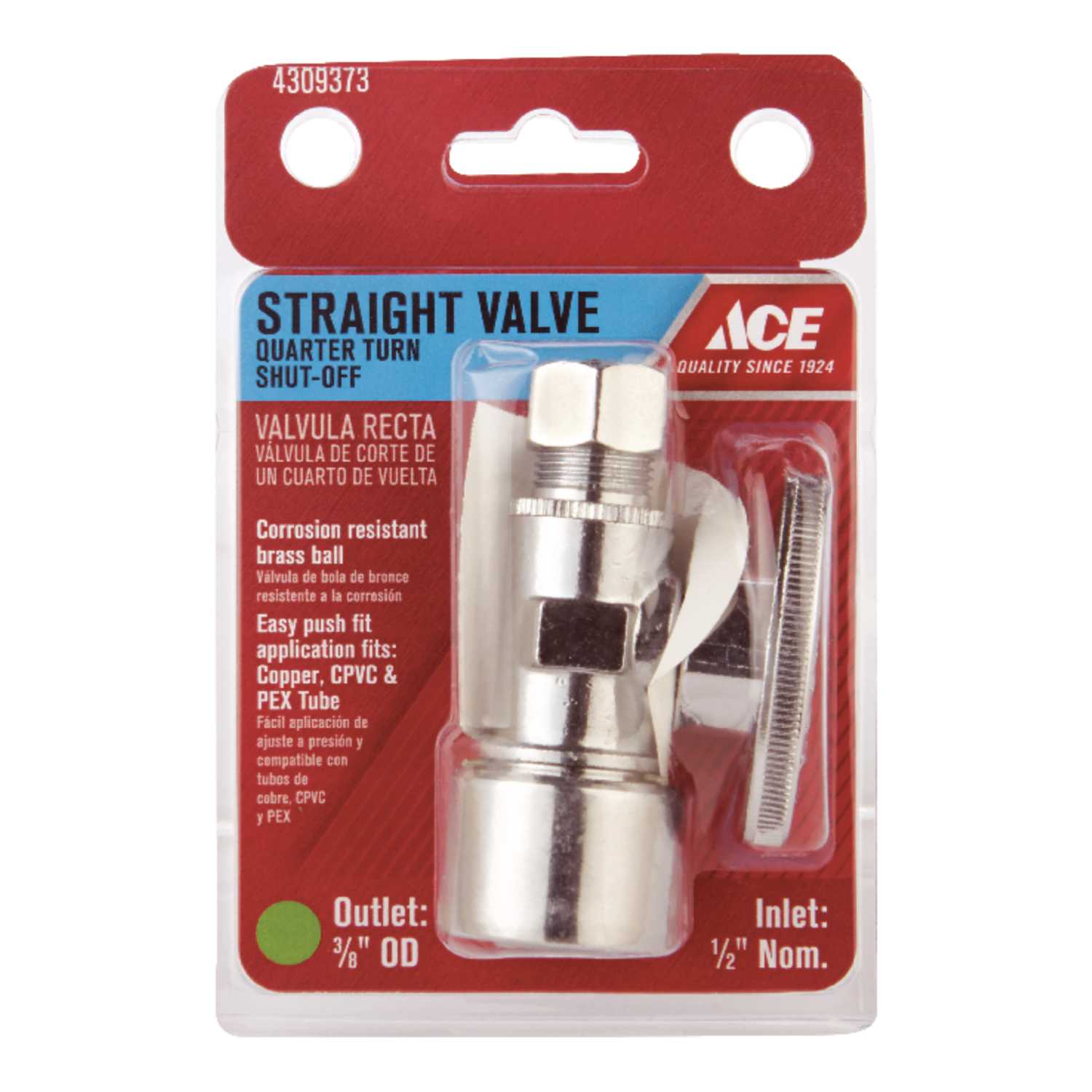 Ace Ball Straight Stop Valve Brass - Ace Hardware