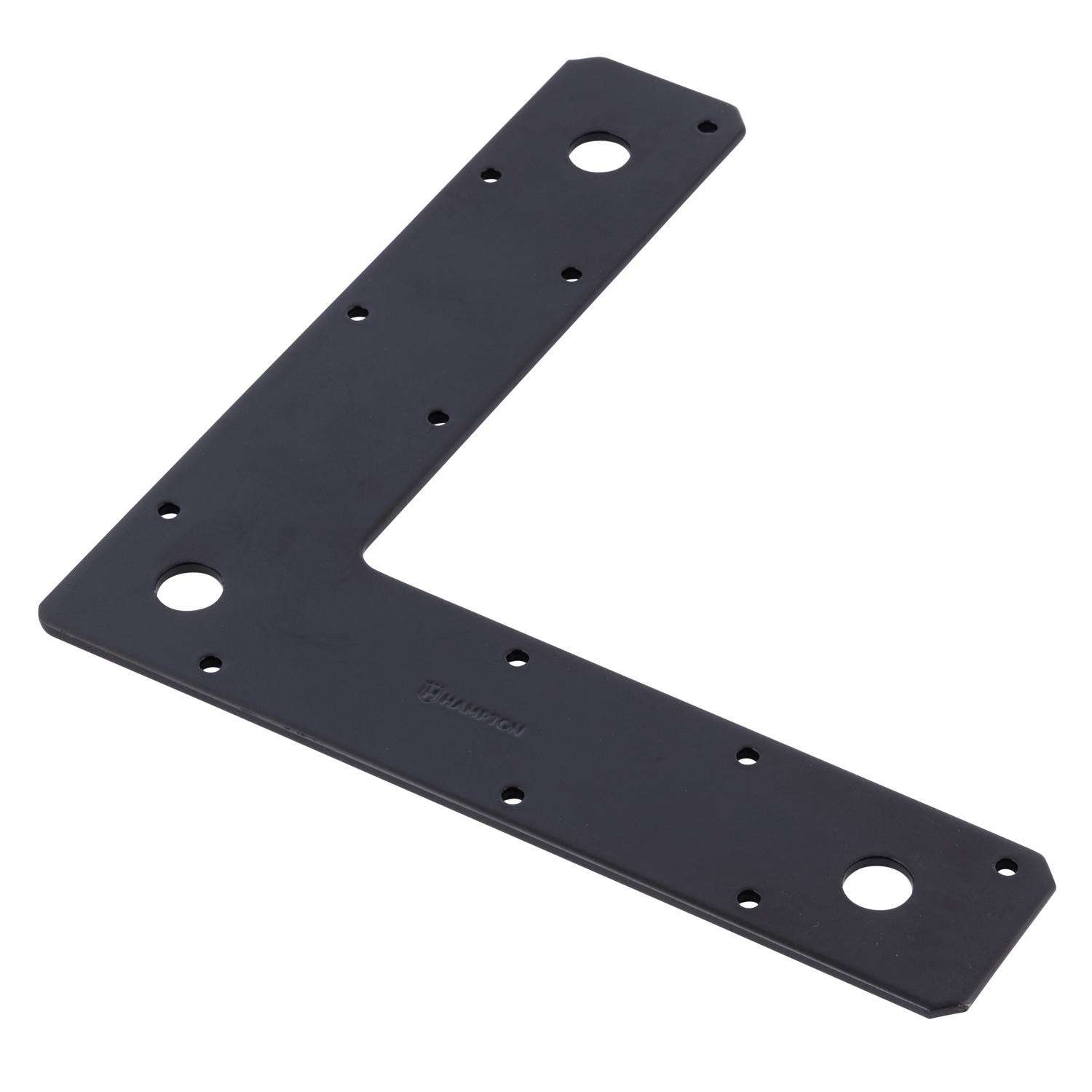Hampton 1/8 in. H X 9 in. W X 2 in. D Black Steel Corner Plate - Ace ...