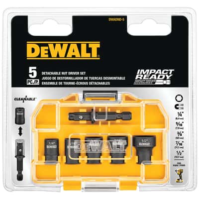 DeWalt Detatchable Nut Driver Set Black Oxide 5 pc. - Ace Hardware