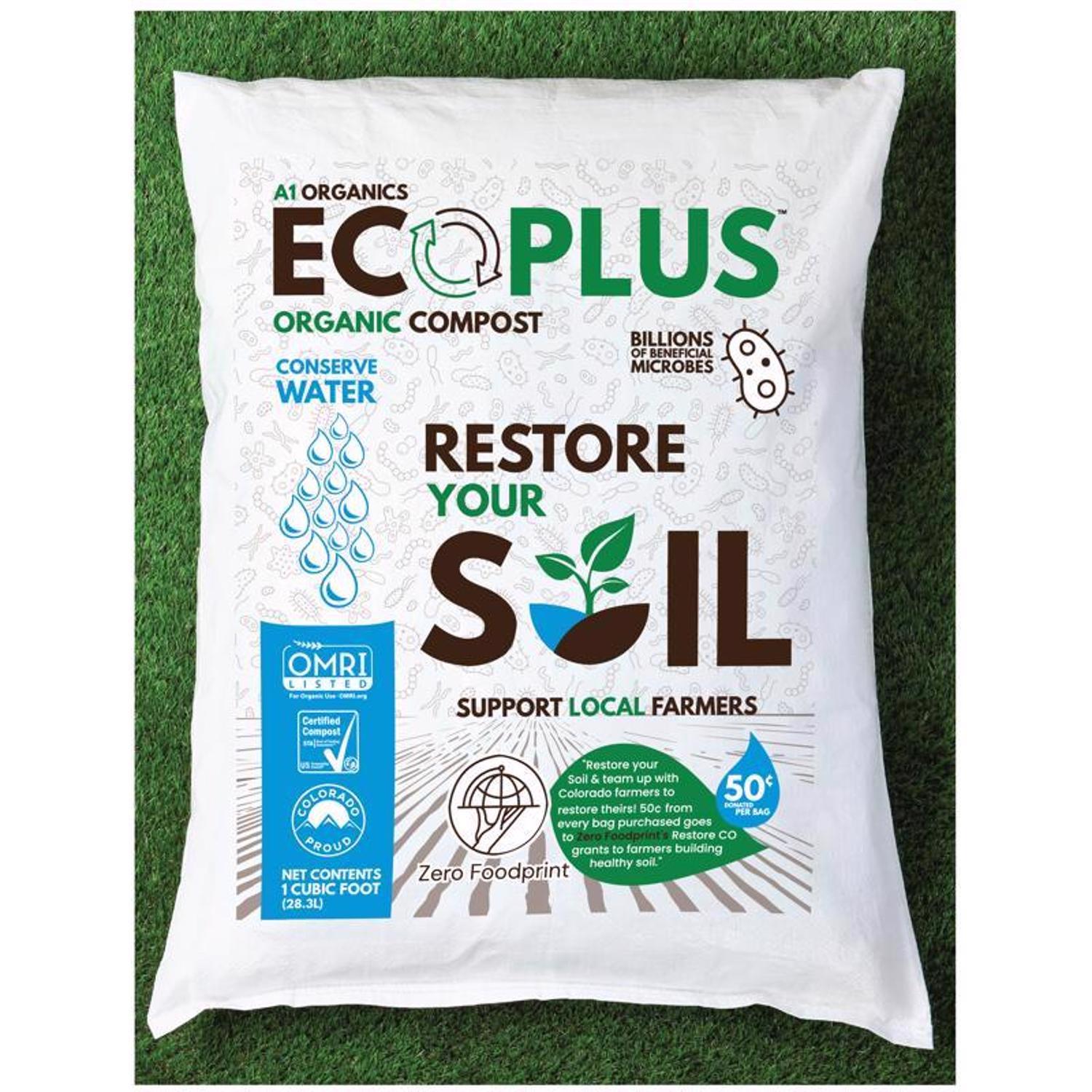 EcoPlus Organic Compost Organic Humus Garden/Lawn/Shrub Compost 1 ft³ ...