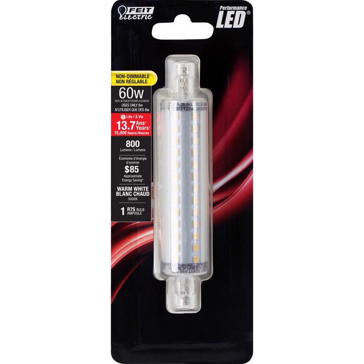 Feit R7S R7 LED Bulb Warm White 60 Watt Equivalence 1 pk Mfr# BPJ118 ...
