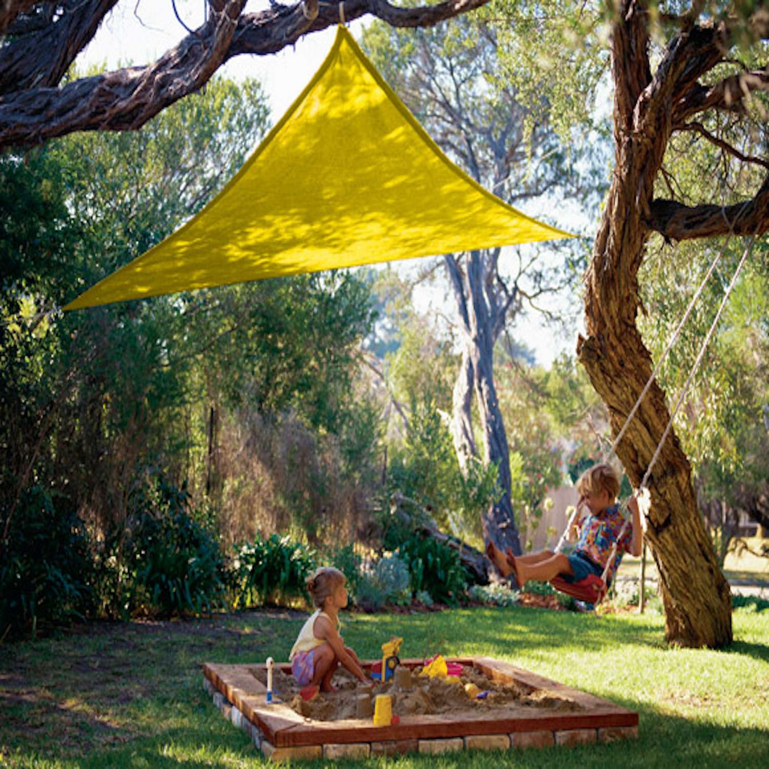 Coolaroo Kool Kolors Polyethylene Shade Sail Triangle Shade Sail Canopy 9.9 ft. H X 9.9 ft. W X ...