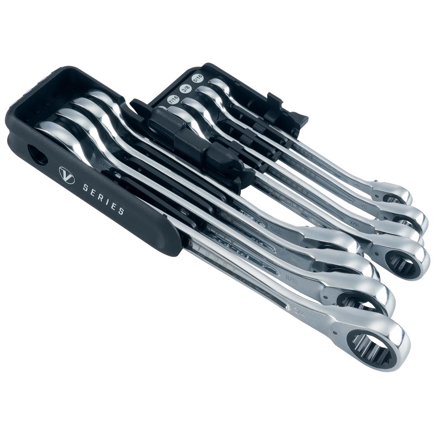 Craftsman V-Series SAE Reversible Ratcheting Combination Wrench Set 8 ...