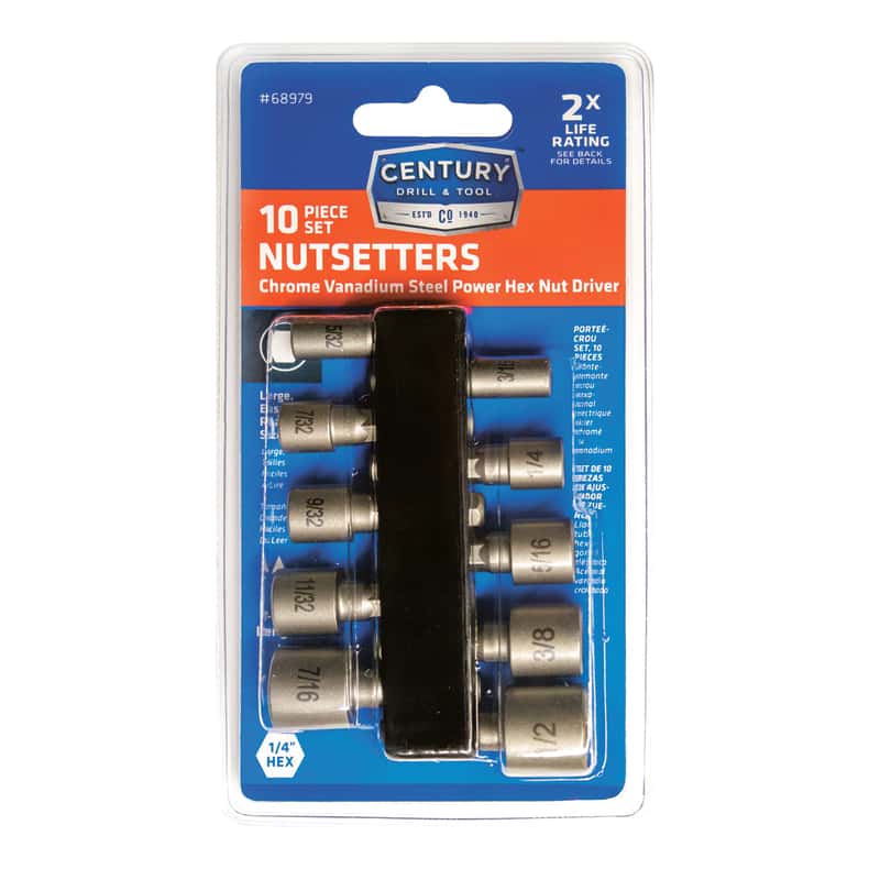 Century Drill & Tool Assorted Nut Driver Set S2 Tool Steel 10 pc - Ace Hardware