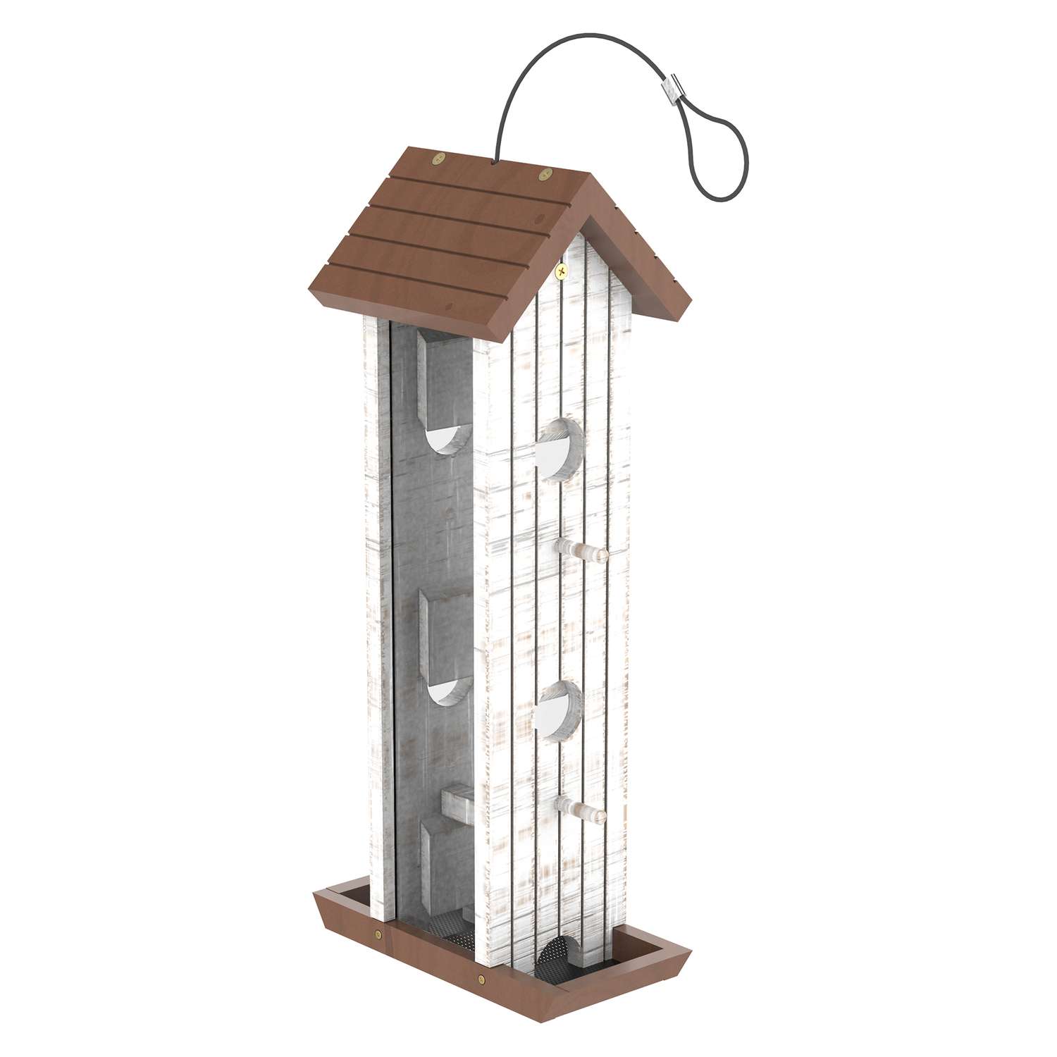 Stokes Select Wild Bird 3 lb Glass/Metal/Wood Tower Bird Feeder 6 ports ...