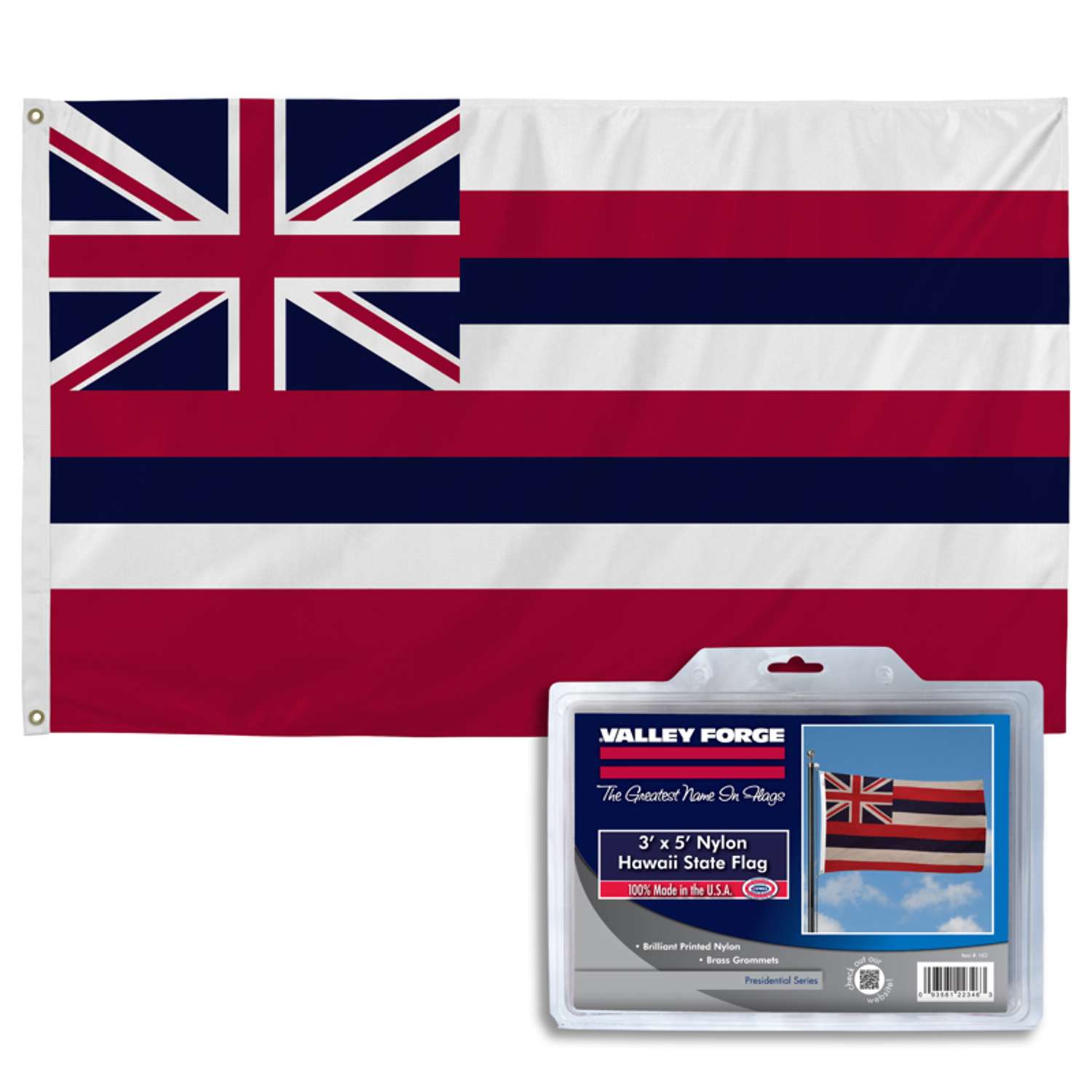 Valley Forge Hawaii State Flag 36 in. H X 60 in. W - Ace Hardware