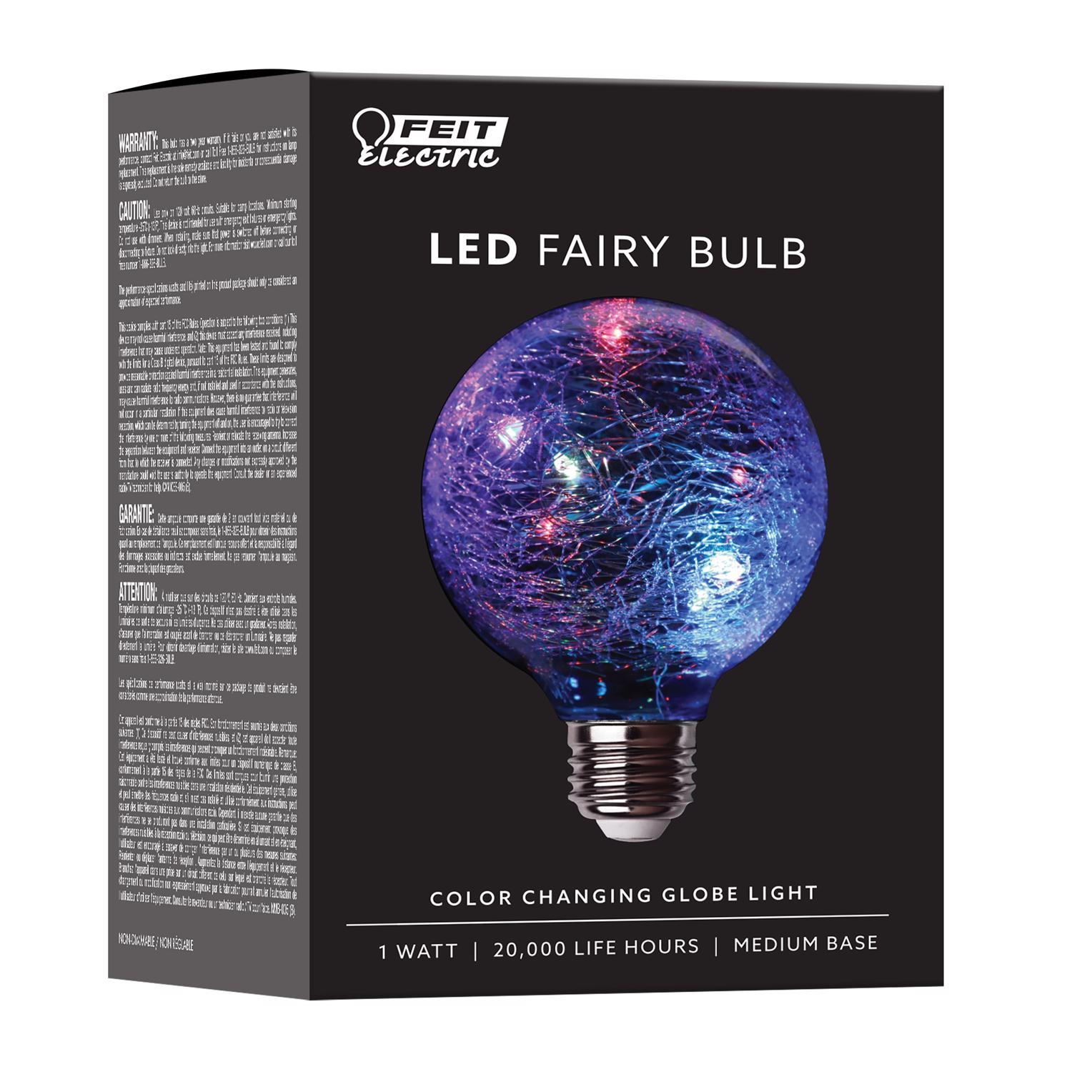 Feit G25 E26 (Medium) LED Bulb Multi-Colored 1 Watt Equivalence 1 pk ...