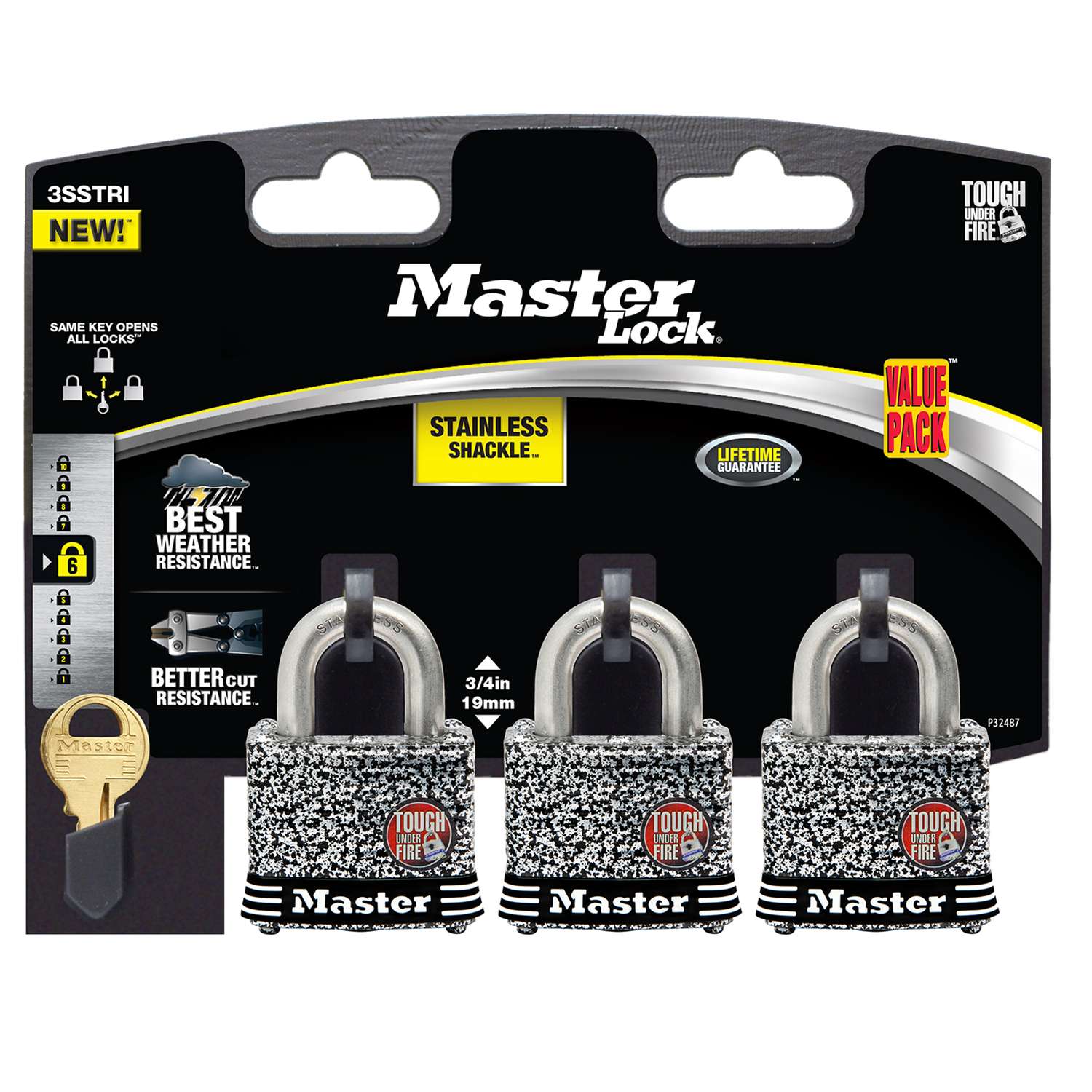 Master Lock 1-9/16 in. W Laminated Steel 4-Pin Tumbler Padlock - Ace ...