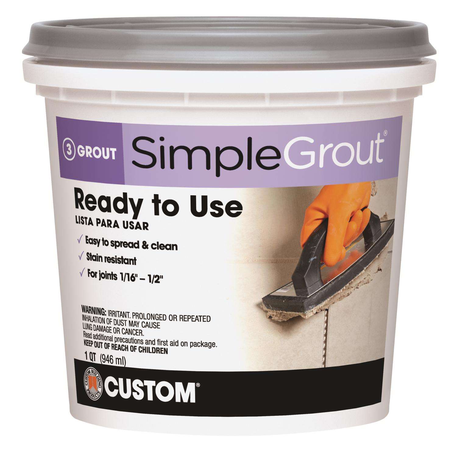 Custom Building Products SimpleGrout Indoor Natural Gray Grout 1 qt ...