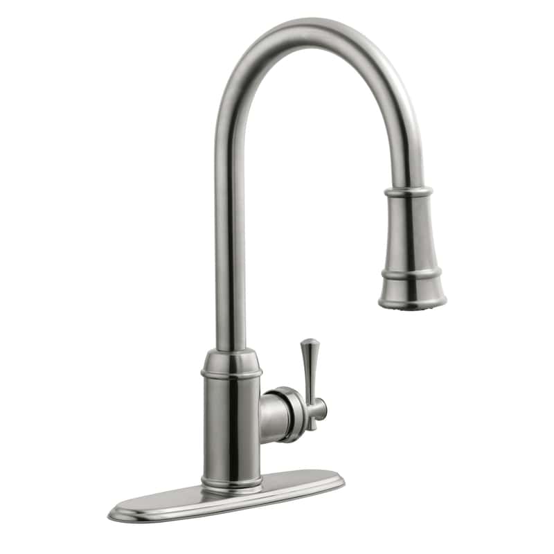 Design House One Handle Satin Nickel Pull Out Kitchen Faucet - Ace Hardware