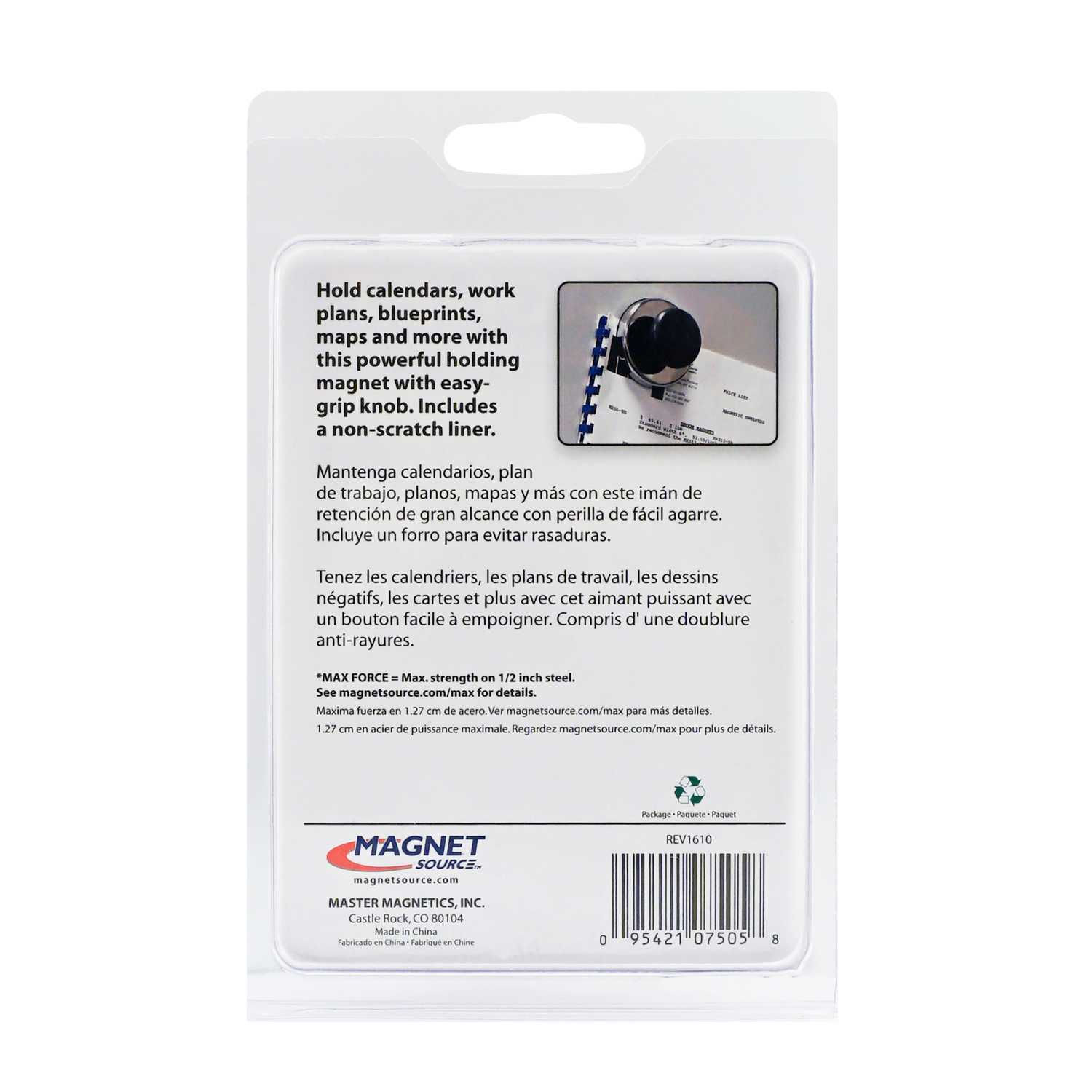 Master Magnetics 1.25 in. Ceramic Knob Magnet 25 lb. pull 3.4 MGOe ...
