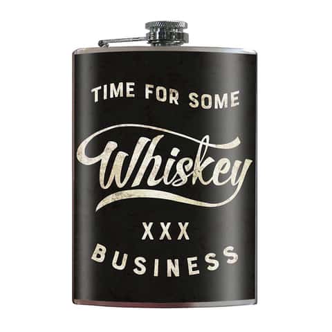 Trixie & Milo Whiskey Business 8 oz Black Stainless Steel Flask - Ace ...