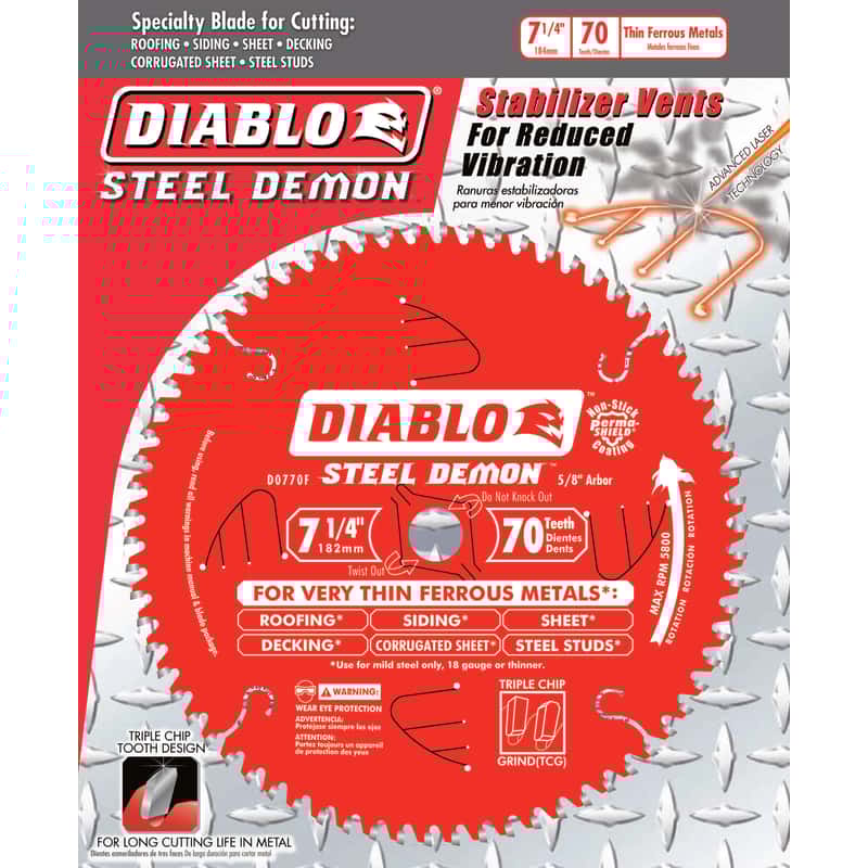 Diablo Steel Demon 7 1 4 In Dia X 5 8 In Carbide Tip Steel Circular