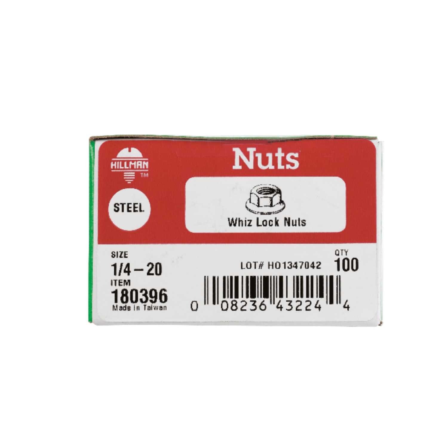 Hillman 1/4 in. Zinc-Plated Steel SAE Whiz Lock Nut 100 pk - Ace Hardware