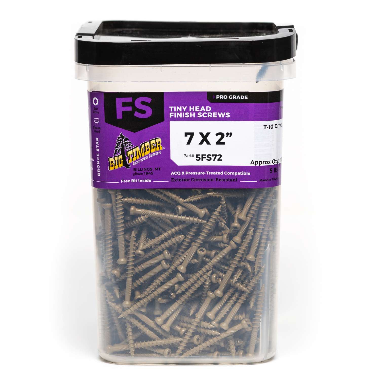 Big Timber No. 7 Sizes X 2 in. L Star Bronze Deep Finish Screw 950 pk ...