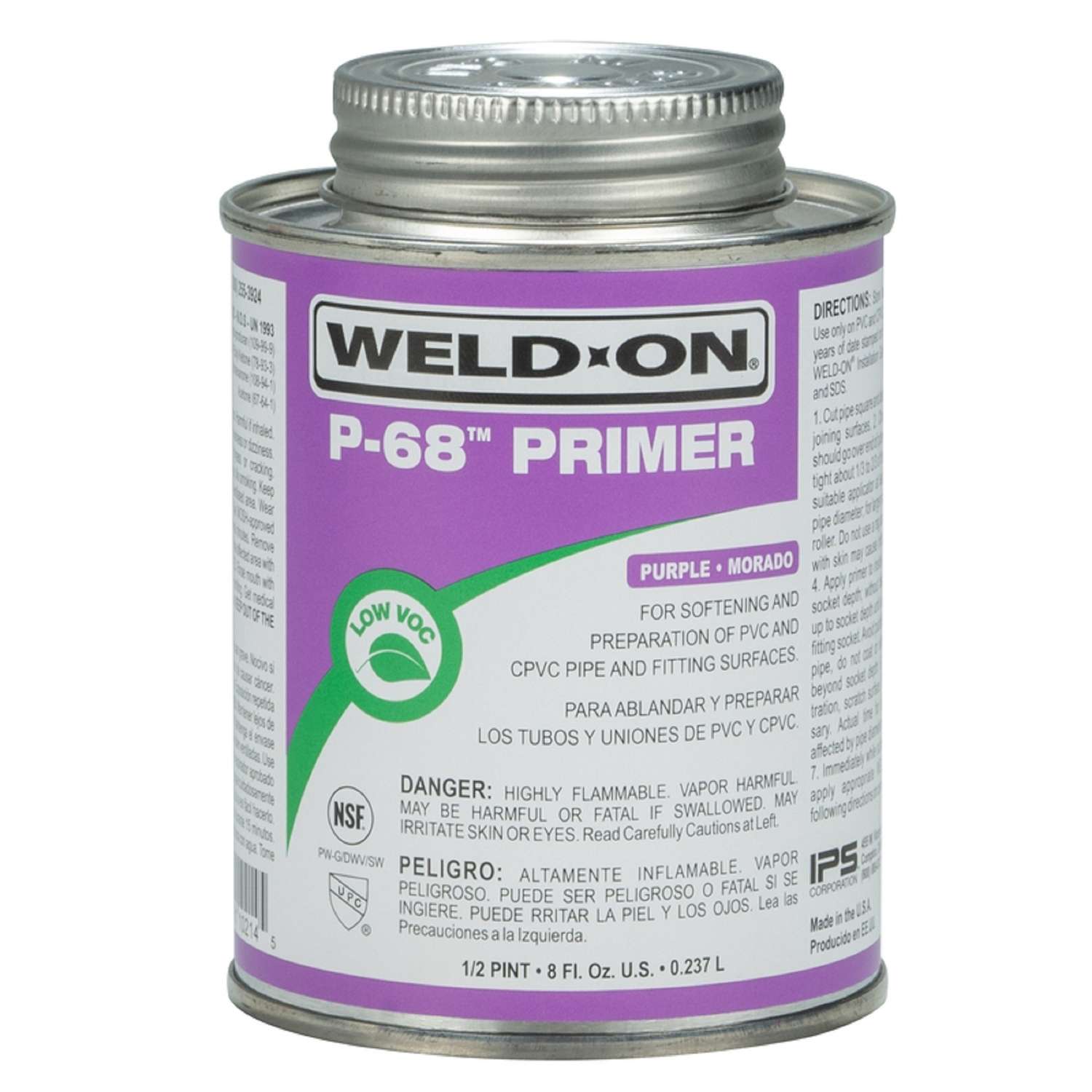 Weld-On P-68 Purple Primer For CPVC/PVC 8 oz Mfr# 10214 - Ace Hardware