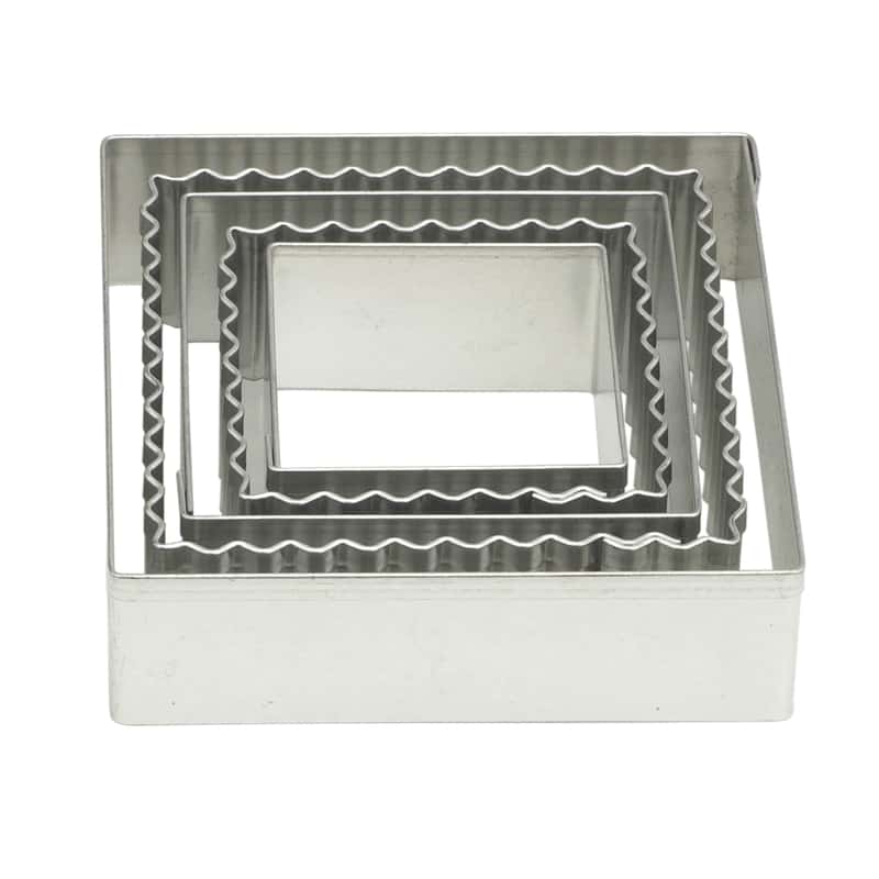 Harold Import Silver Stainless Steel Square Shaped Cookie Cutter Set ...