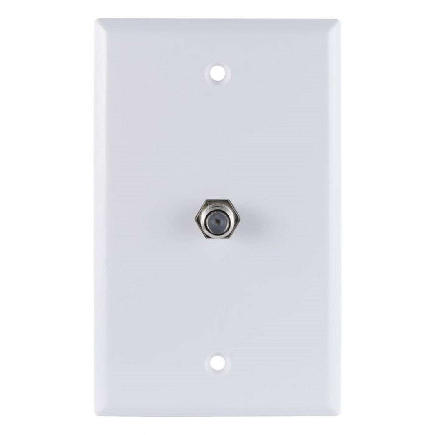 GE White 1 gang Plastic Coaxial Wall Plate 1 pk - Ace Hardware