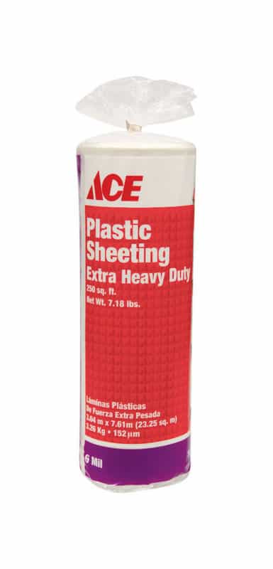 ACE Plastic Sheeting 6 mil x 10 ft. W x 25 ft. L Polyethylene Clear ...