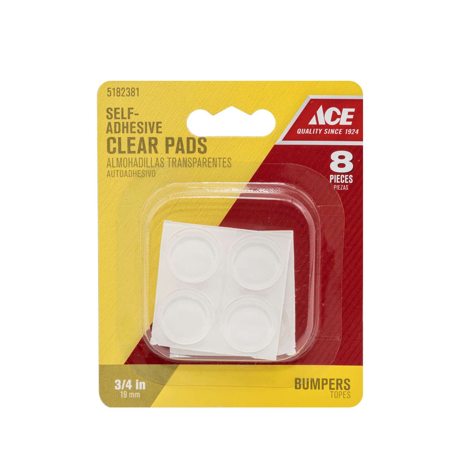 Ace Vinyl Self Adhesive Protective Pad Clear Round 3/4 in. W 8 pk - Ace ...