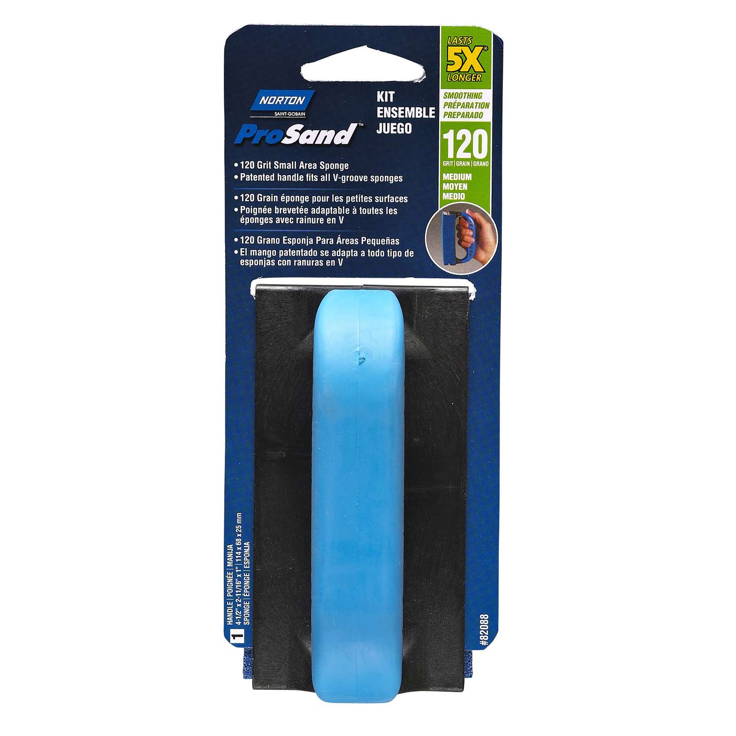 Norton ProSand 4.5 in. L X 2.69 in. W X 1 in. 120 Grit Medium Small ...