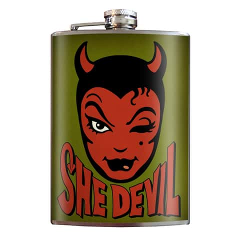 Trixie & Milo She Devil 8 oz Multicolored Stainless Steel Flask - Ace ...