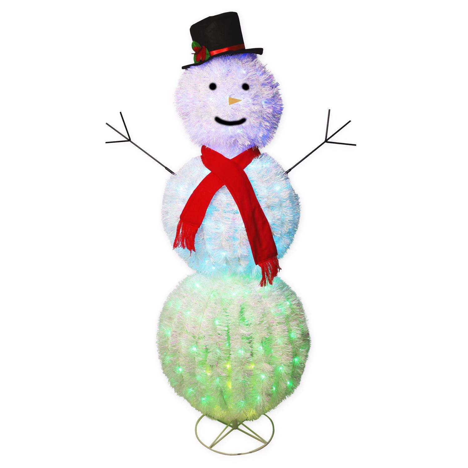 Celebrations LED Multi RGB Dancing Snowman 5 ft. Yard Decor - Ace Hardware