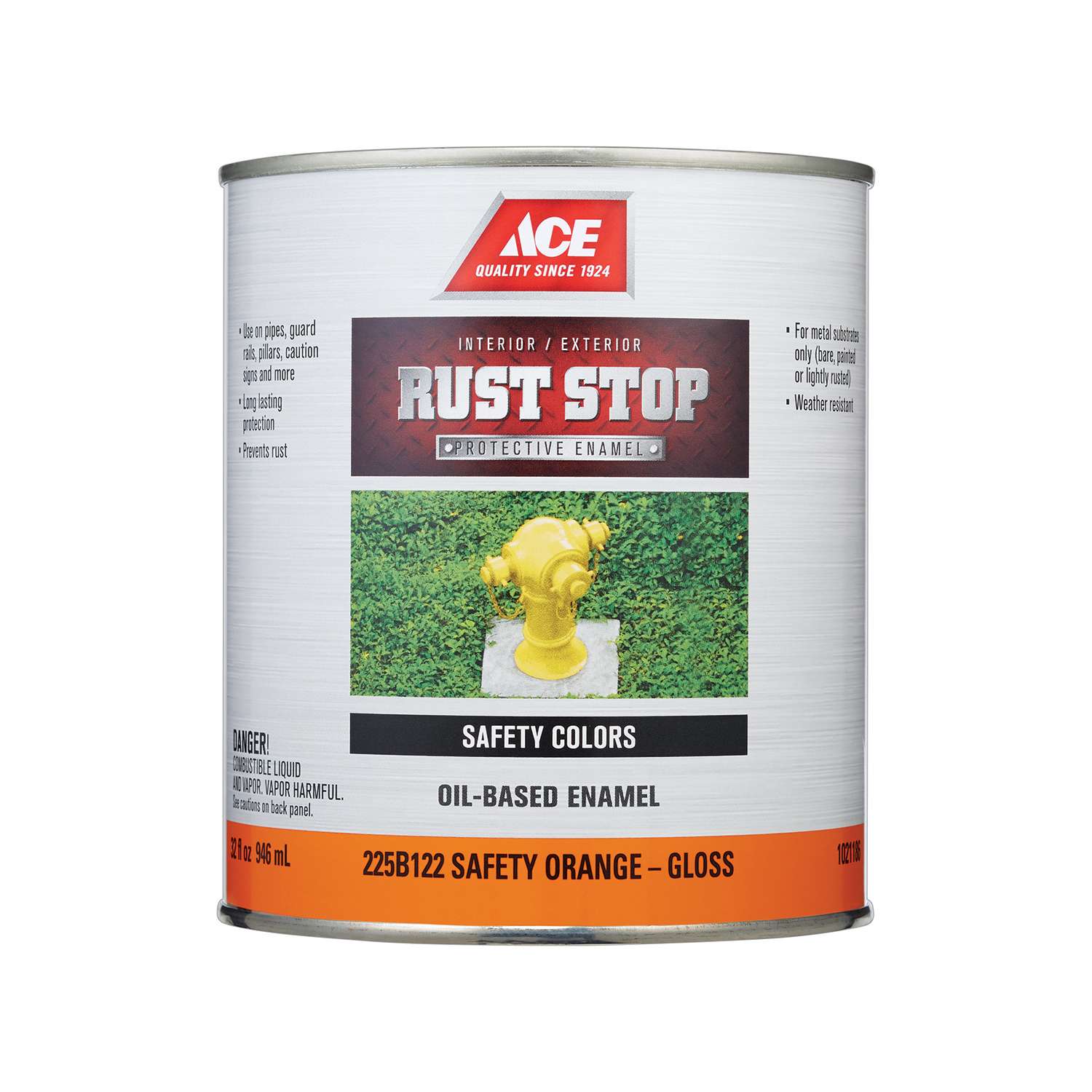 Ace Rust Stop Indoor and Outdoor Gloss Safety Orange Oil-Based Enamel ...