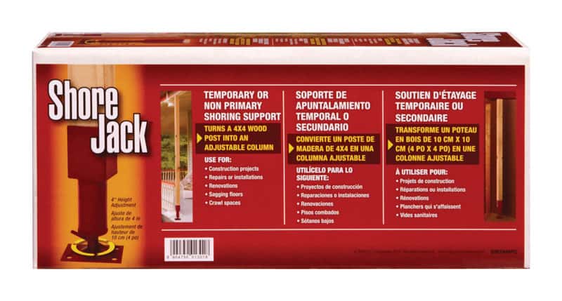 Tiger Brand Jack Post 4 in. D X 18.3 in. H Temporary Shore Jack 24700 ...