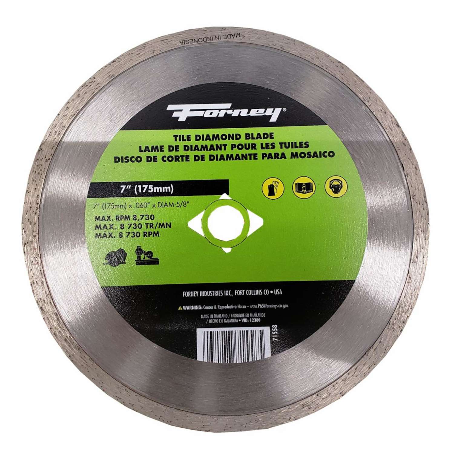 Forney 7 in. D X 7/8 in. Diamond Diamond Saw Blade 1 pc - Ace Hardware
