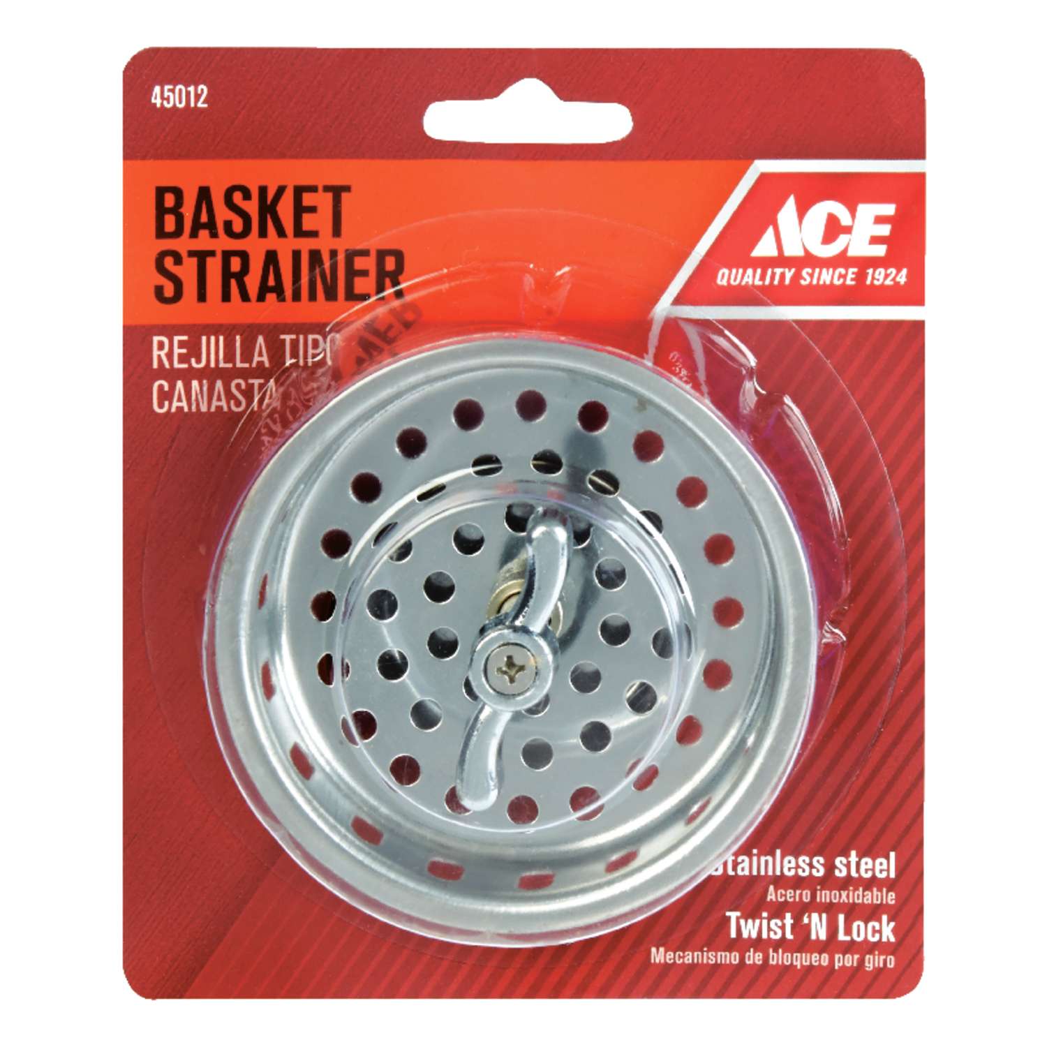 Ace 3-1/4 in. D Stainless Steel Stainless Steel Basket Strainer ...