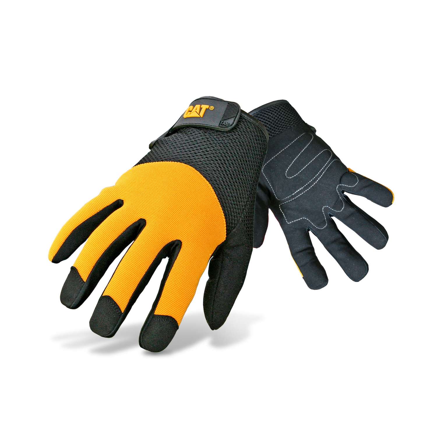 CAT Men's Indoor/Outdoor Padded Work Gloves Black/Yellow XL 1 pair ...
