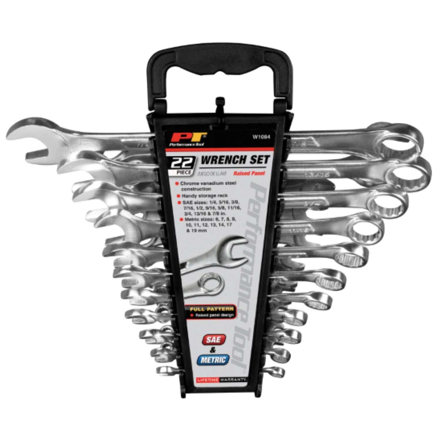 Performance Tool 12 Point Metric and SAE Combination Wrench Set 22 pc ...