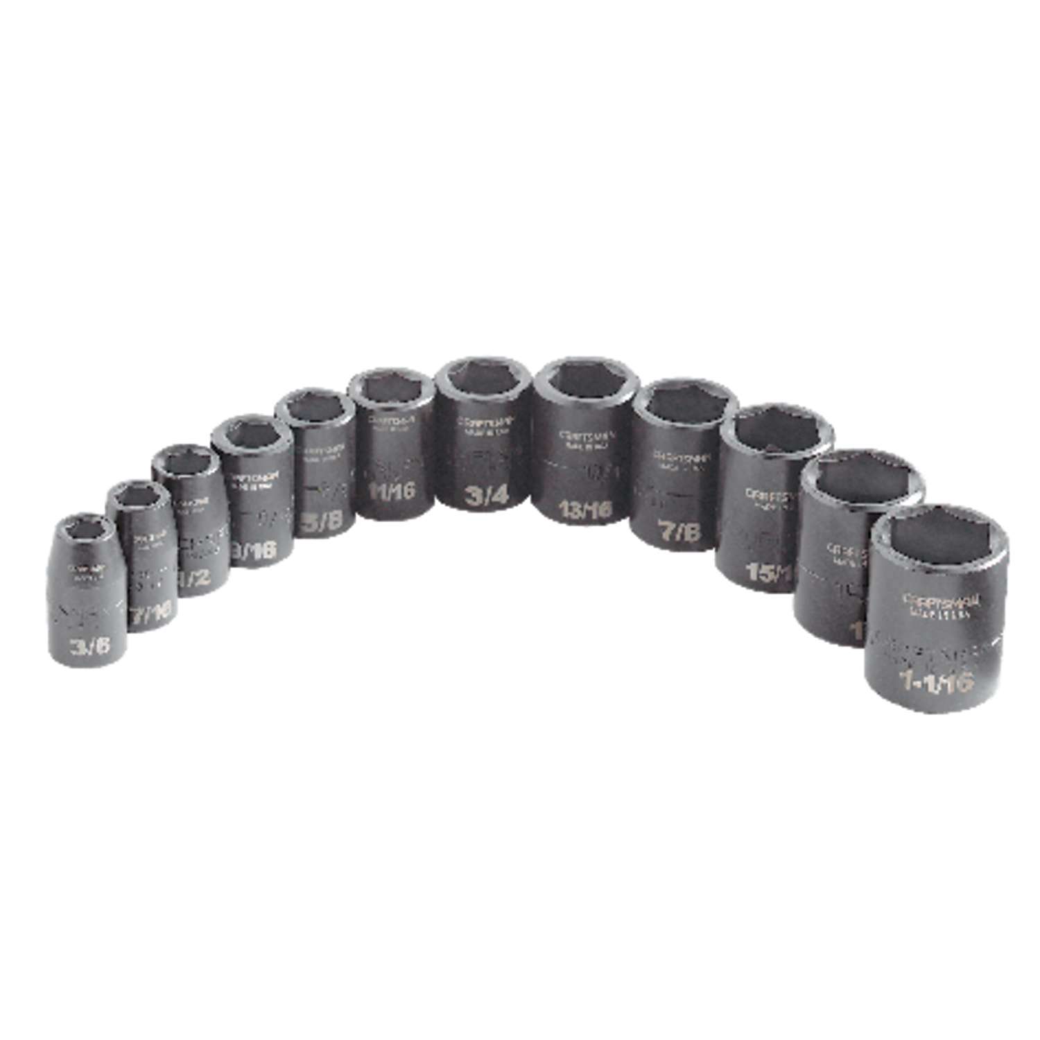 Craftsman 1/2 in. drive SAE 6 Point Standard Impact Socket Set 12 pc. - Ace Hardware